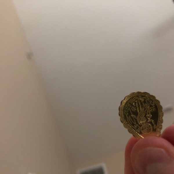 Virgin Mary & Little Jesus Safety Pin, 9K Yellow White Solid Gold,new ...