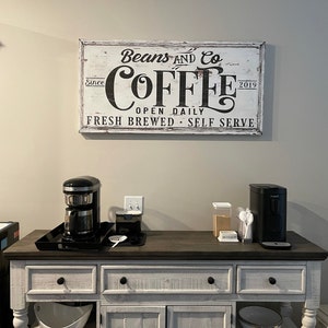 COFFEE SIGN Modern Farmhouse Wall Decor Personalized Family Name Sign ...
