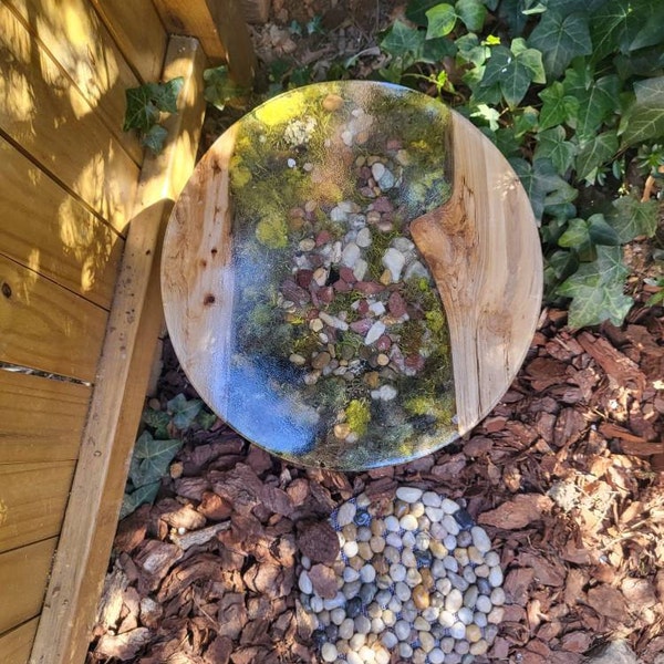 Epoxy Table Live Edge / Pebble Decor Table, Live End Table / Coffee ...