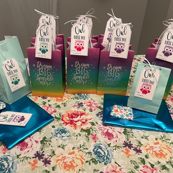 Owl Miss You Friend Owl Gift Tag, Leaving Tag, Last Day of School, Owl ...