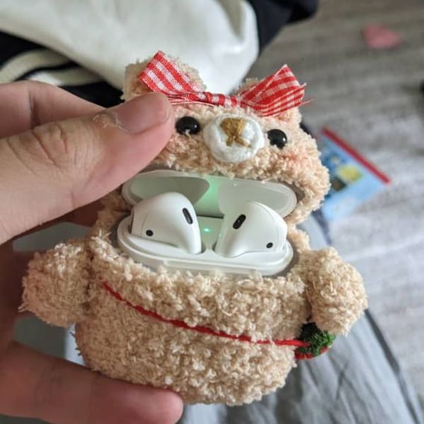 Cute Bear Airpods Case Plush Earphone Cases Headphone Cover Animal ...