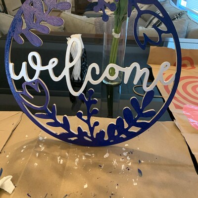 Wood Welcome Monogram Sign, Vine Monogram, 3 Letter Monogram, Home ...