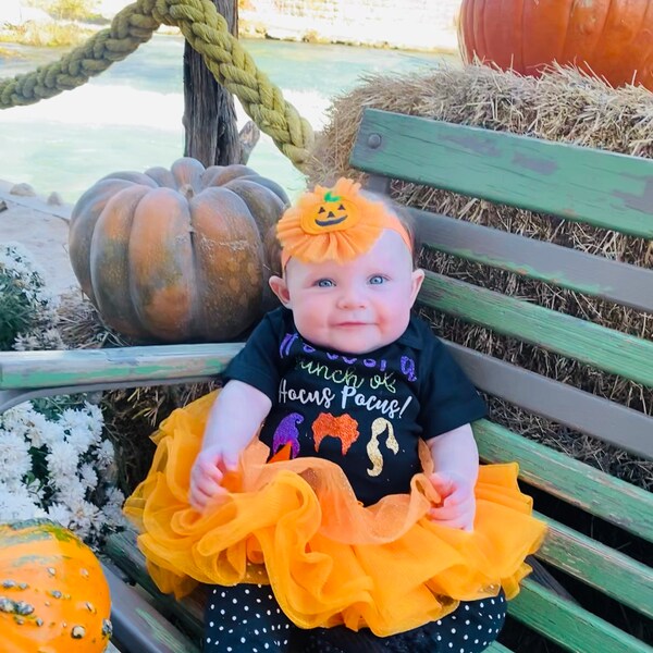 Hocus Pocus Halloween Witches Bodysuit Outfit Baby Girl First Halloween ...