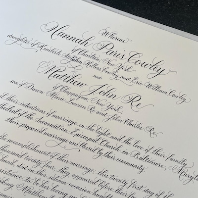Beautiful Family Trees in Calligraphy With Custom Watercolors, Wedding ...