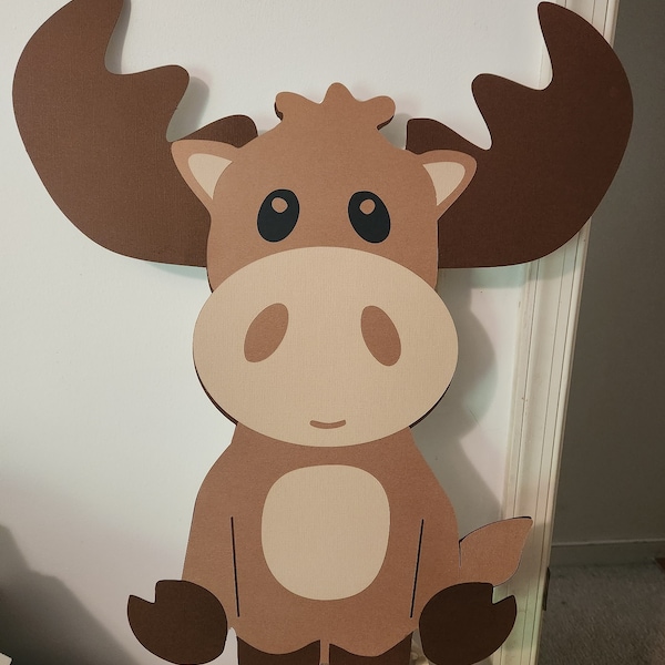 Cute Moose SVG Cut File, Woodland Theme Baby Shower and Nursery Decor ...