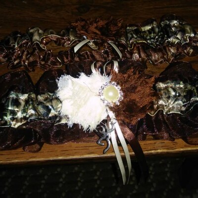 Camo Garter, Brown Garter Set, True Timber Garter, Bridal Garter ...