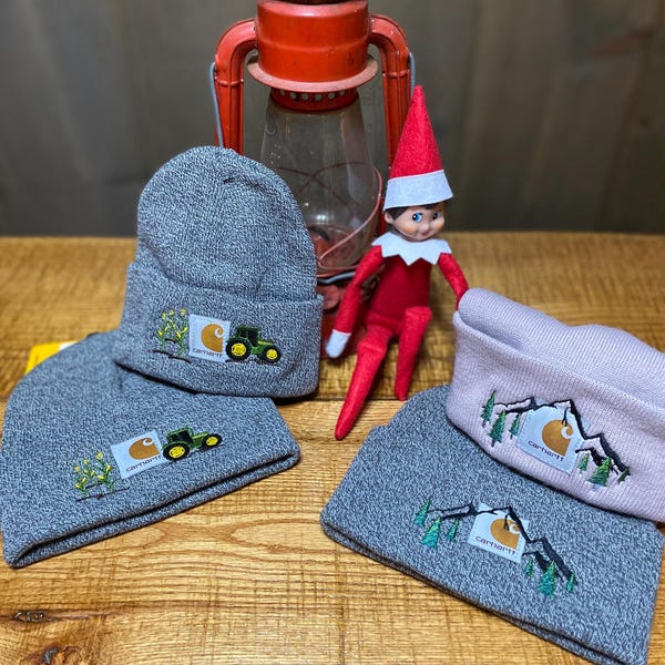 Tractor & Corn Stalk Beanie Embroidery Pattern, Winter Hat Design File ...