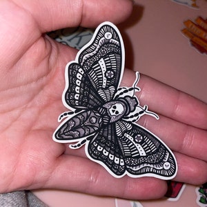 Moth Vinyl Sticker Laptop Stickers Vinyl Stitcker Gothic Stickers Moth ...