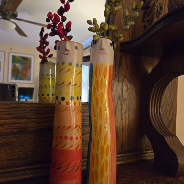 Crazy Family Ceramic Bud Vases • Pottery Vases for Dried Flowers ...