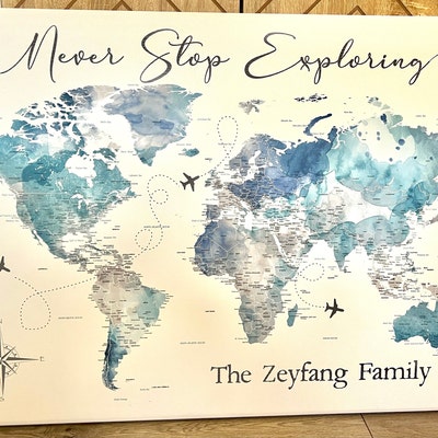 Life is a Journey World Map for Mom, Mother's Day Gift Map for Family ...