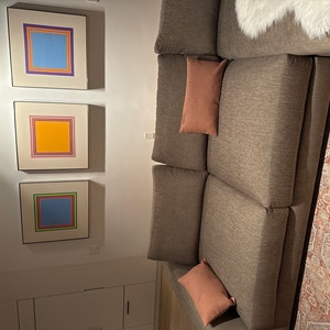 Designer Hand Block Style Design Geometric Abstract Stripe Wave Grey ...