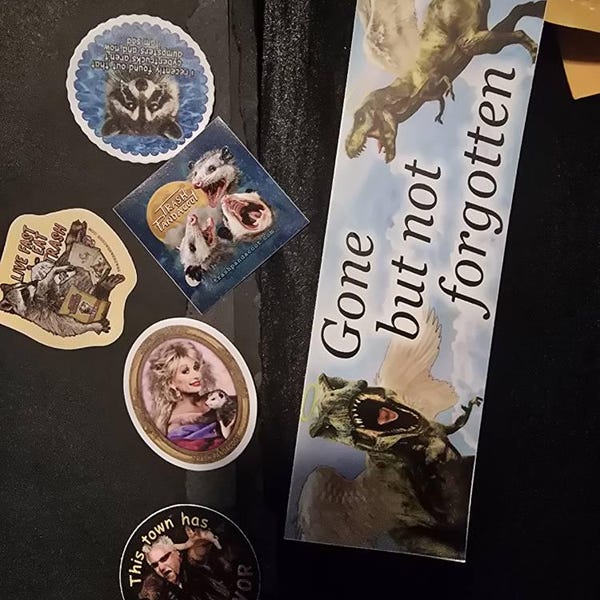 Funny T-rex Memorial Bumper Sticker - RIP Dinosaur Car Decal - Etsy