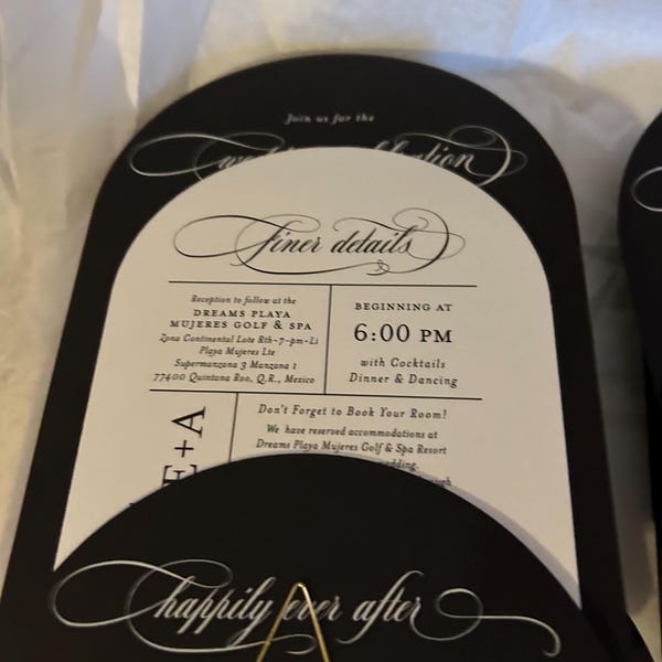 Vellum Jacket Wedding Invitations, Tropical Beach, Palm Tree Beach ...