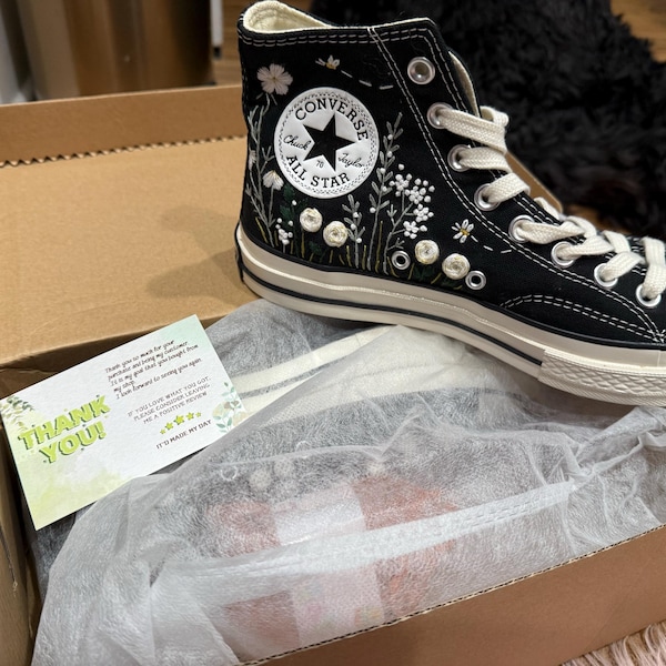 Custom Converse Chuck Taylor Daisy Embroidered Converse Shoes, Garden ...