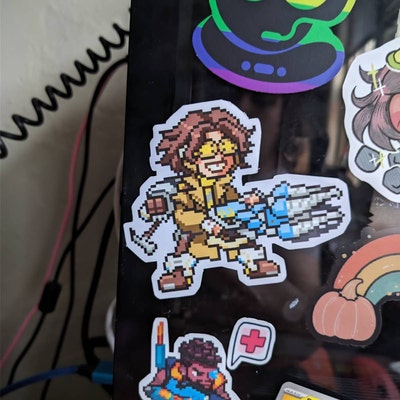 Overwatch 2 Ashe Pixel Spray Vinyl Sticker Decal, Laptop, Phone, Gaming ...