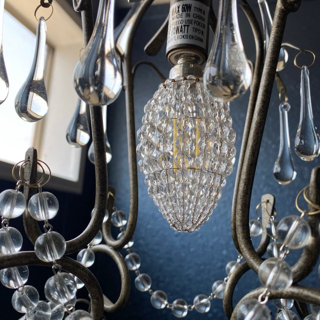 Beaded Light Bulb Covers & Light Bulb Shades by LumiereSF on Etsy