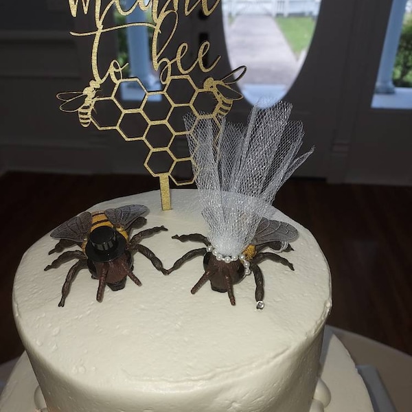 Custom Meant to Bee | Bumble Bee Mine Cake Topper | Bee Wedding Cake ...