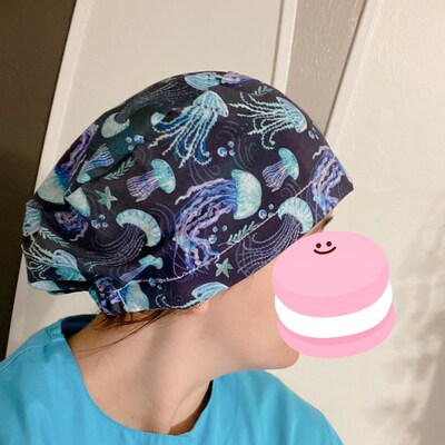 Scrub Cap Pattern No Ties, Scrub Hat Sewing Pattern PDF Scrub Caps for ...