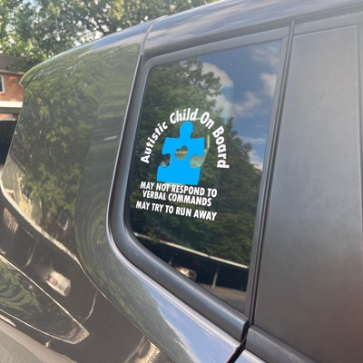 AUTISM Medical Alert Vinyl Car Window Decal - Etsy