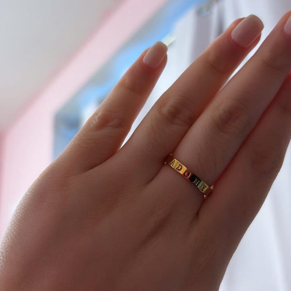 Custom Ring Personalized Ring Your Words Ring Custom Text Ring ...