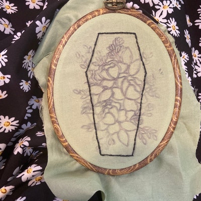 Gothic Rose Halloween Embroidery Pattern Duo. Beginner Embroidery ...