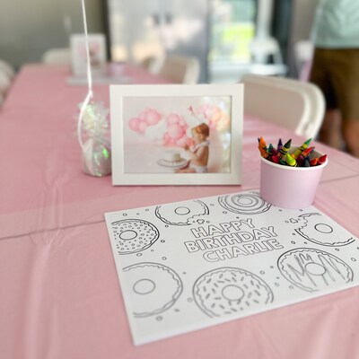 Editable Coloring Page Donut Birthday Party Activity Game Sweet ...