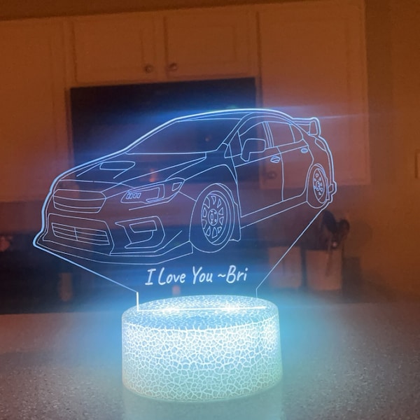 Custom 3D Car Sketch Night Light,drawing From Photo,car Mockup Led Lamp ...