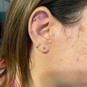 CZ Crystal Star Labret Surgical Steel Cartilage Earring/lip - Etsy