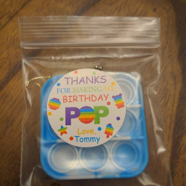 Personalized Pop It Birthday Sticker, Custom Pop It Birthday Label ...