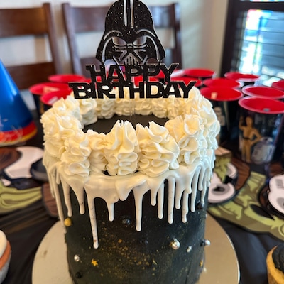 Vader Cake Topper, Dark Side Cake Topper, May the Forties Be With You ...