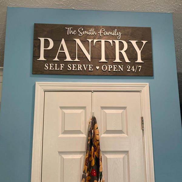 Pantry Sign, Custom Kitchen Sign, Personalized Pantry Sign, Custom Wood ...