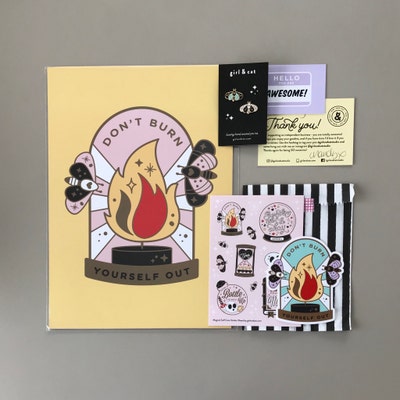 Don't Burn Yourself Out Sticker, Magical Self Care, Halloween Witchy ...