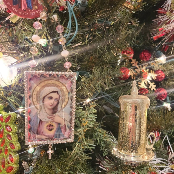 Immaculate Heart of Mary Ornament: Religious Icon, Catholic Gift - Etsy