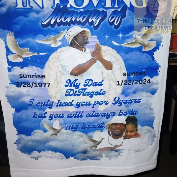 Blue Heavens Stairway in Loving Memory Angel Wings Memorial Background ...