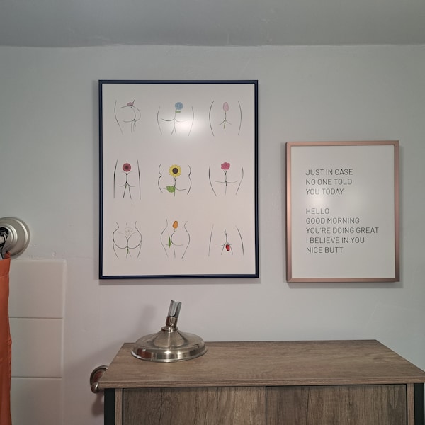 Funny Bathroom Art, Fly and Butt, Nice Bum, Cute Butt Art, Funny Butt ...