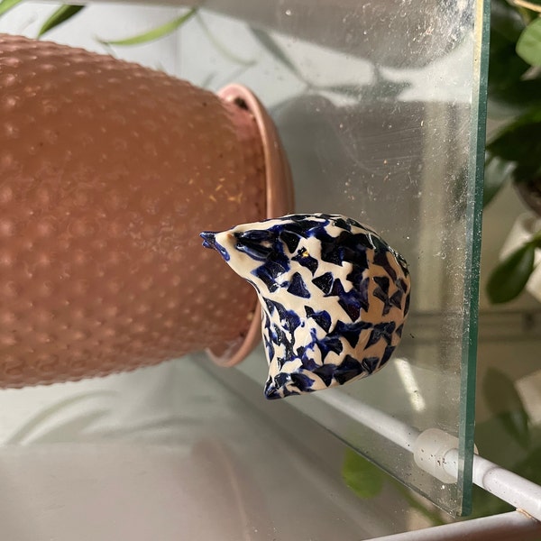 Chicken Ceramic Miniature Blue Chicken Terrarium Figurine Pottery ...