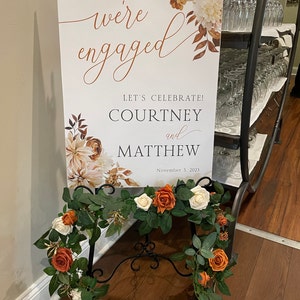 Terracotta Wedding Welcome Sign, Fall Floral Welcome Sign, Terracotta ...