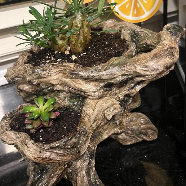 Concrete Tree Troll Planter, Concrete Tree Troll Pot, Faux Tree Troll ...