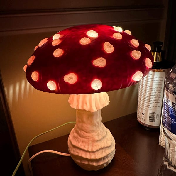 Shimmering Amanita Fungi Lamp | Fungus Light | Nature Decor - Etsy