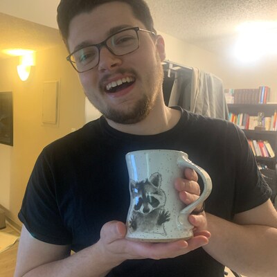 Wheelthrown Raccoon Mug Cup - Etsy