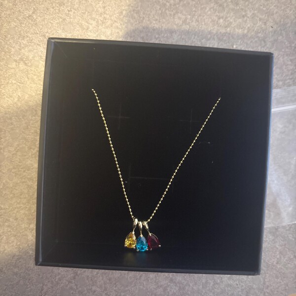Custom Birthstone Necklace, Multiple Birthstone Necklace, Anniversary ...