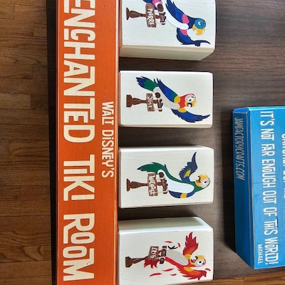 Tiki Room 5 Piece Wood Stacking Block Set Tiki Room Decor - Etsy