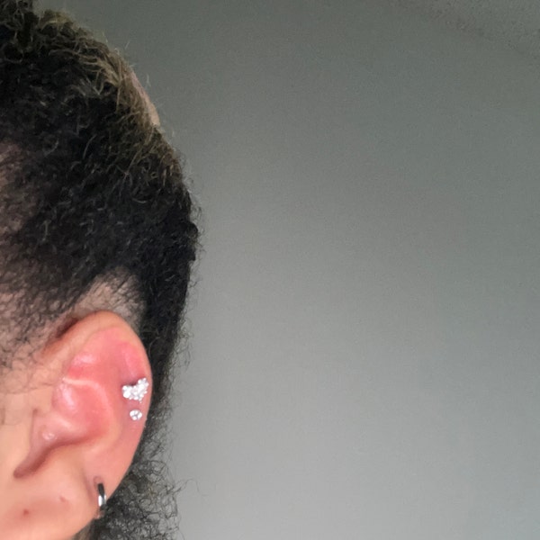 18g Heart Conch Earring • Threadless Tragus Push Pin Piercing • Love ...