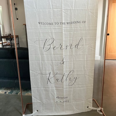 Wedding Welcome Sign, Wedding Welcome Sign, Fabric Sign, Custom Wedding ...