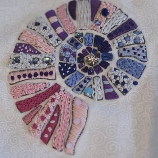 Abstract Nautilus Shell Embroidery Pattern - PDF Instant Download for ...