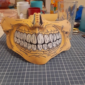 Leather Skull Half Mask PDF Template Digital Leather Pattern Skull Half ...