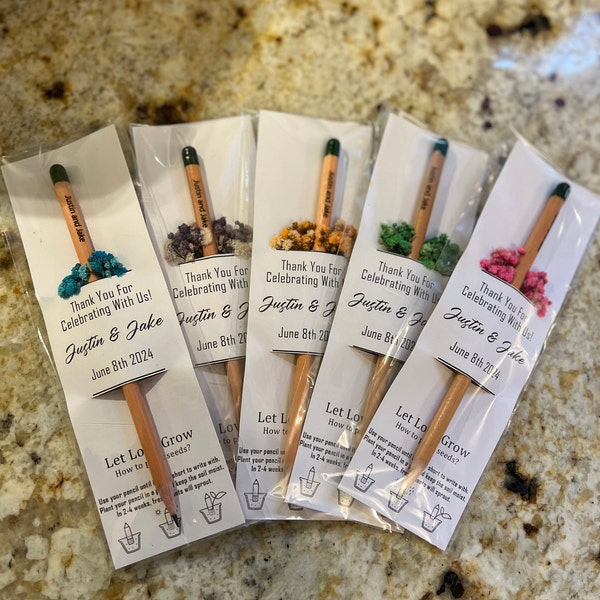 Personalized College Graduation Pencil Gifts, Flower Seed Pencil Favors ...