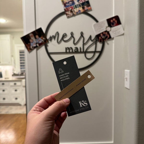 Merry Mail Christmas Card Display - Script Font - Etsy