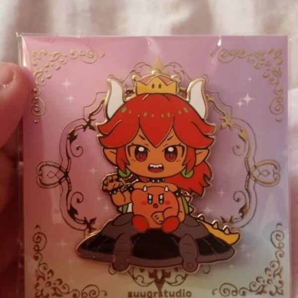 Princess X Poyo (red Bowsette) Hard Enamel Pin - Etsy