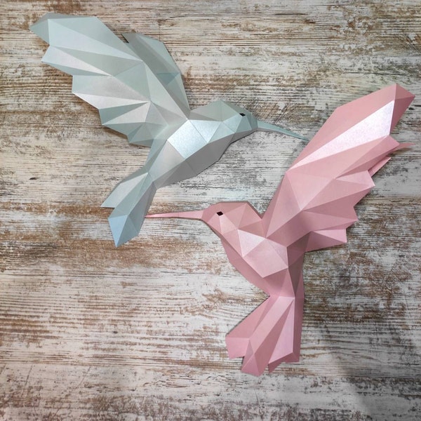 Hummingbird Paper Craft, Digital Template, Origami, PDF Download DIY ...